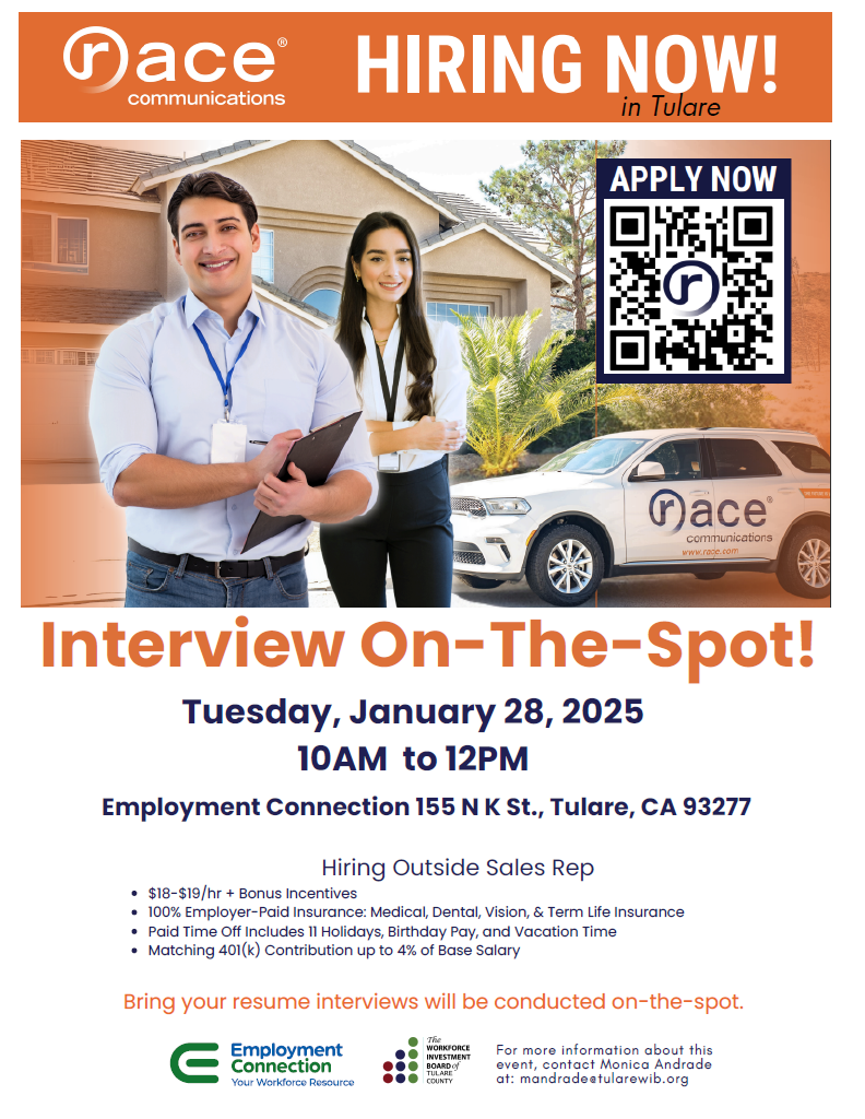 Hiring Events & Job Leads in Tulare County | Employment Connection